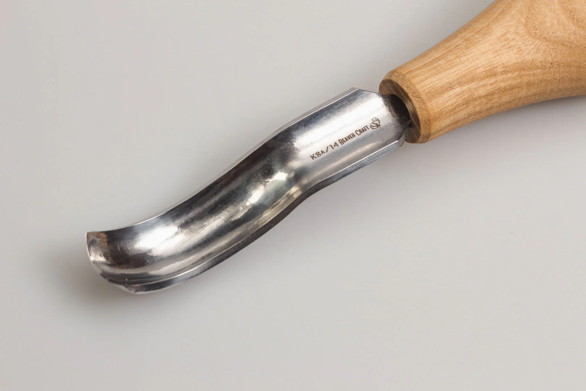 Palm-size short bent gouge. Sweep No8 (14mm) – CreativeTurning