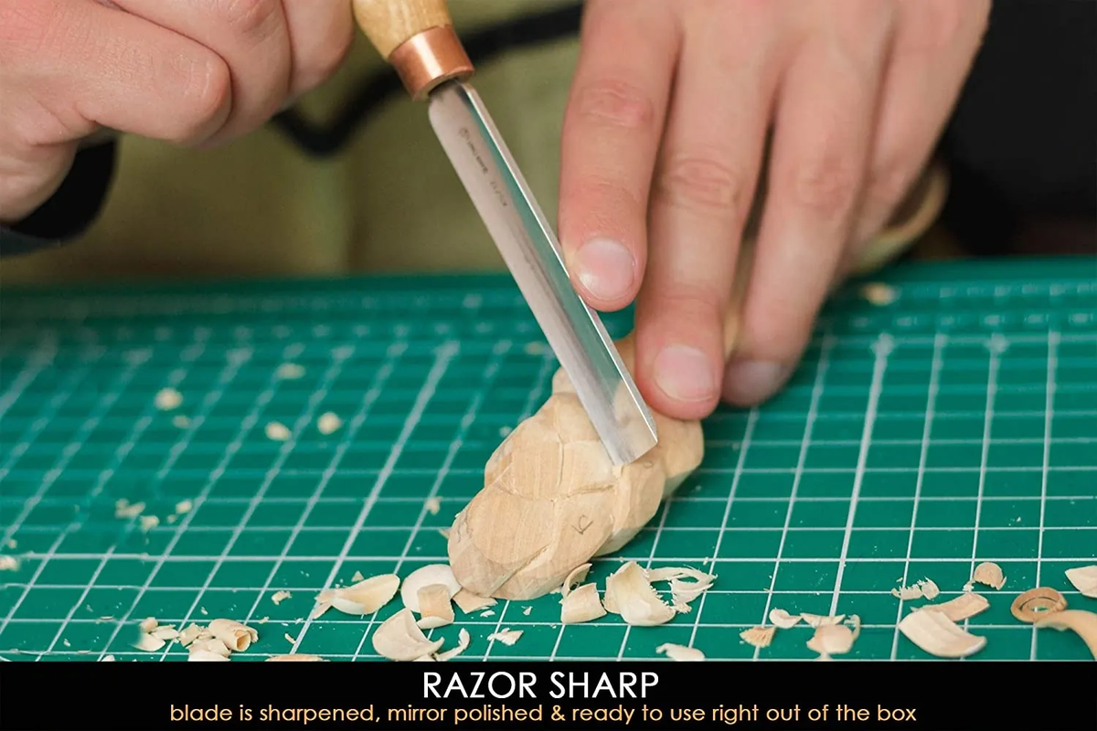 Compact straight rounded chisel. Sweep No5 (12mm) – CreativeTurning